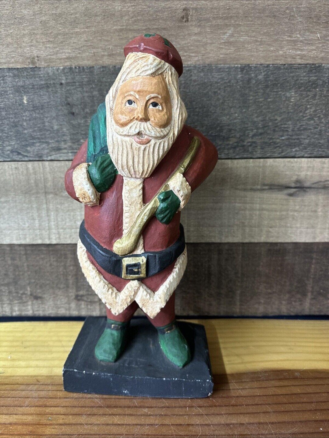 Wood Carved Santa 12” Tall Old World Santa - Etsy