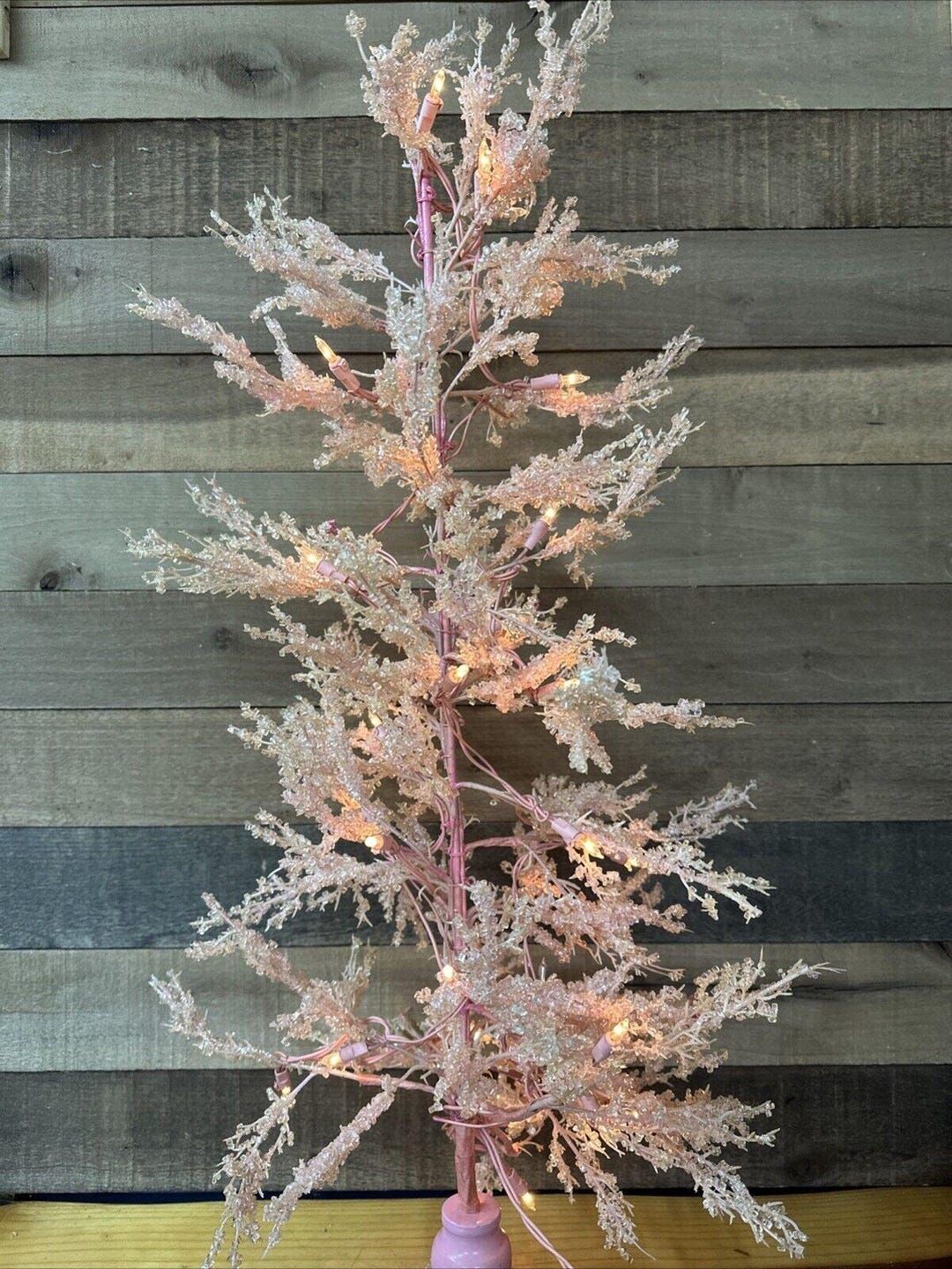 Unique Beaded Pink Lighted Tree Christmas 35” Tall - Etsy