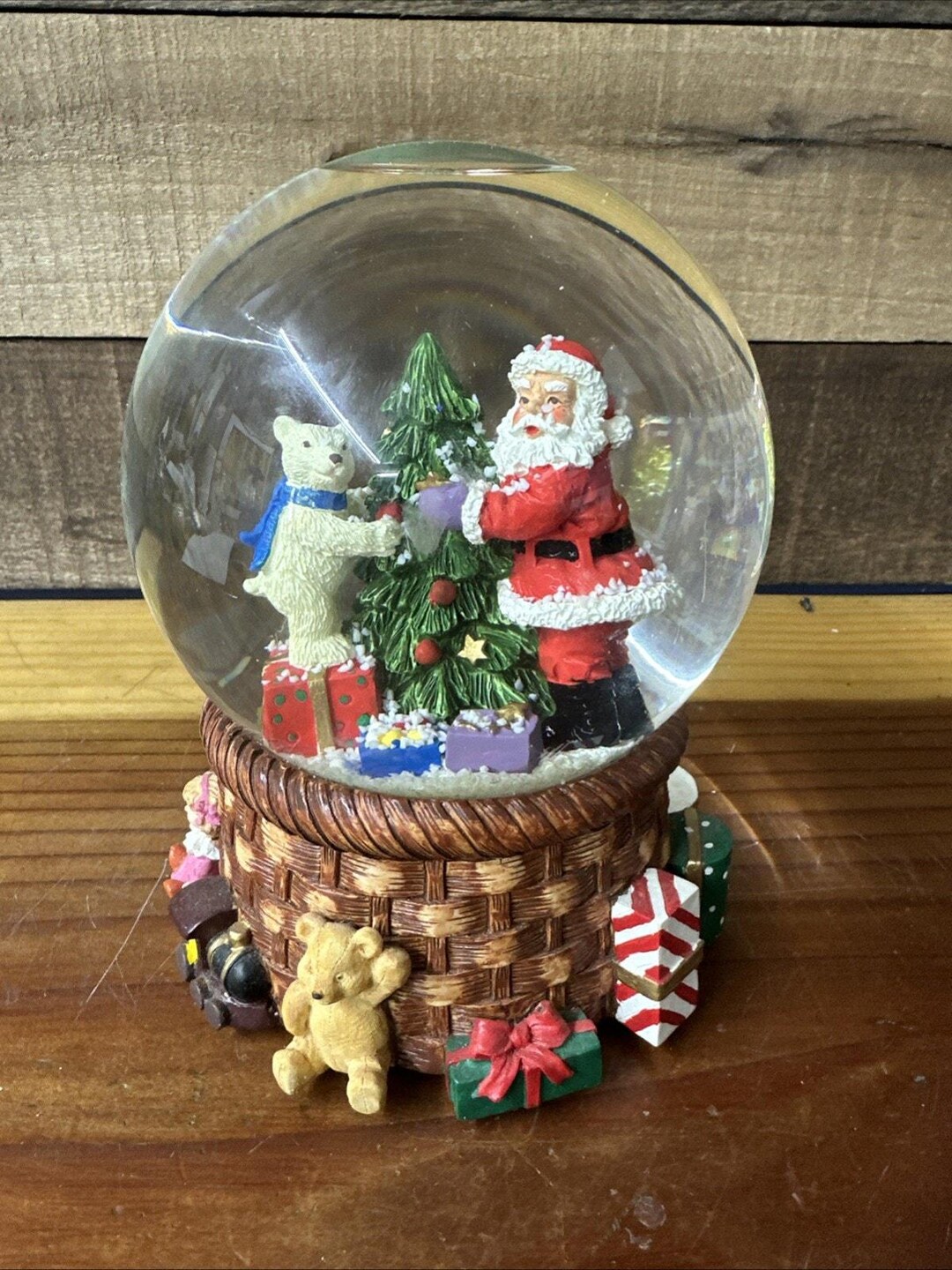 Christmas Santa and Polar Bear Snowglobe-in Styrofoam - Etsy