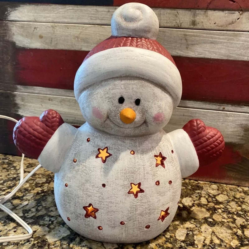 Ceramic Snowman - Etsy