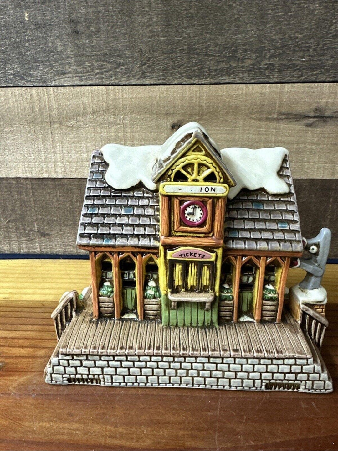 1987 Lefton Colonial Christmas Village Old Time Train Station 06335 - Etsy