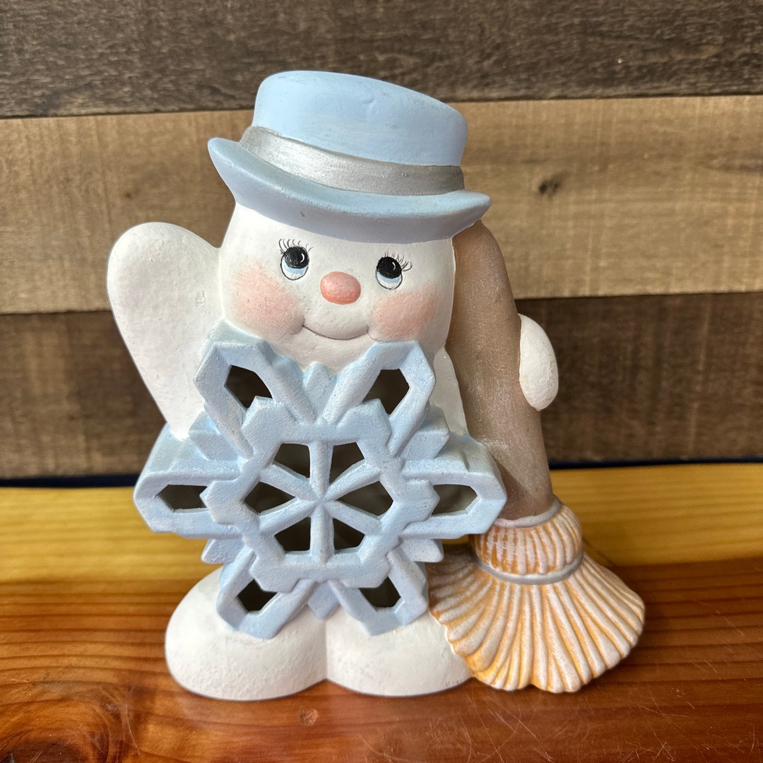 Vintage Ceramic Frosty Snowman Snowflake 8.5 - Etsy