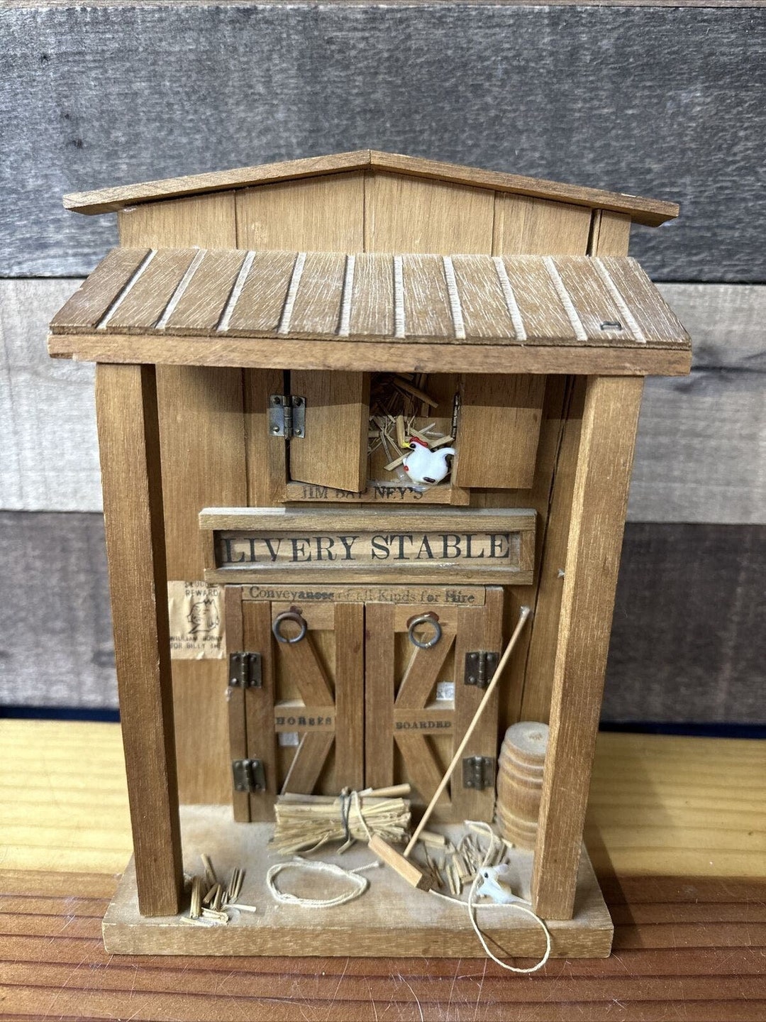 Vintage Livery Stable Wooden Wall Hanging Diorama 6.5" X 9" X 3.5 - Etsy