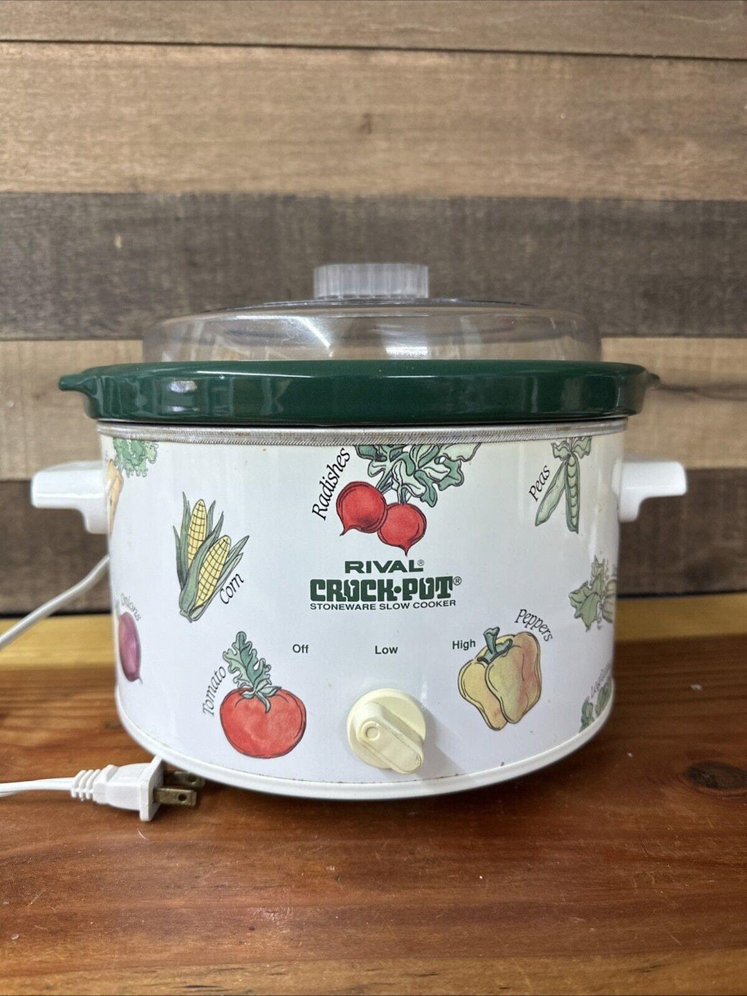 Vintage Rival 4 Qt Crock-pot Slow Cooker Removable Green Stoneware 3154 ...