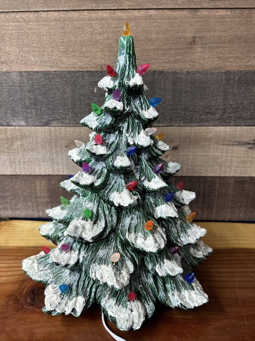 VTG 14 Ceramic Christmas Tree Atlantic Mold White Flocked No Base - Etsy