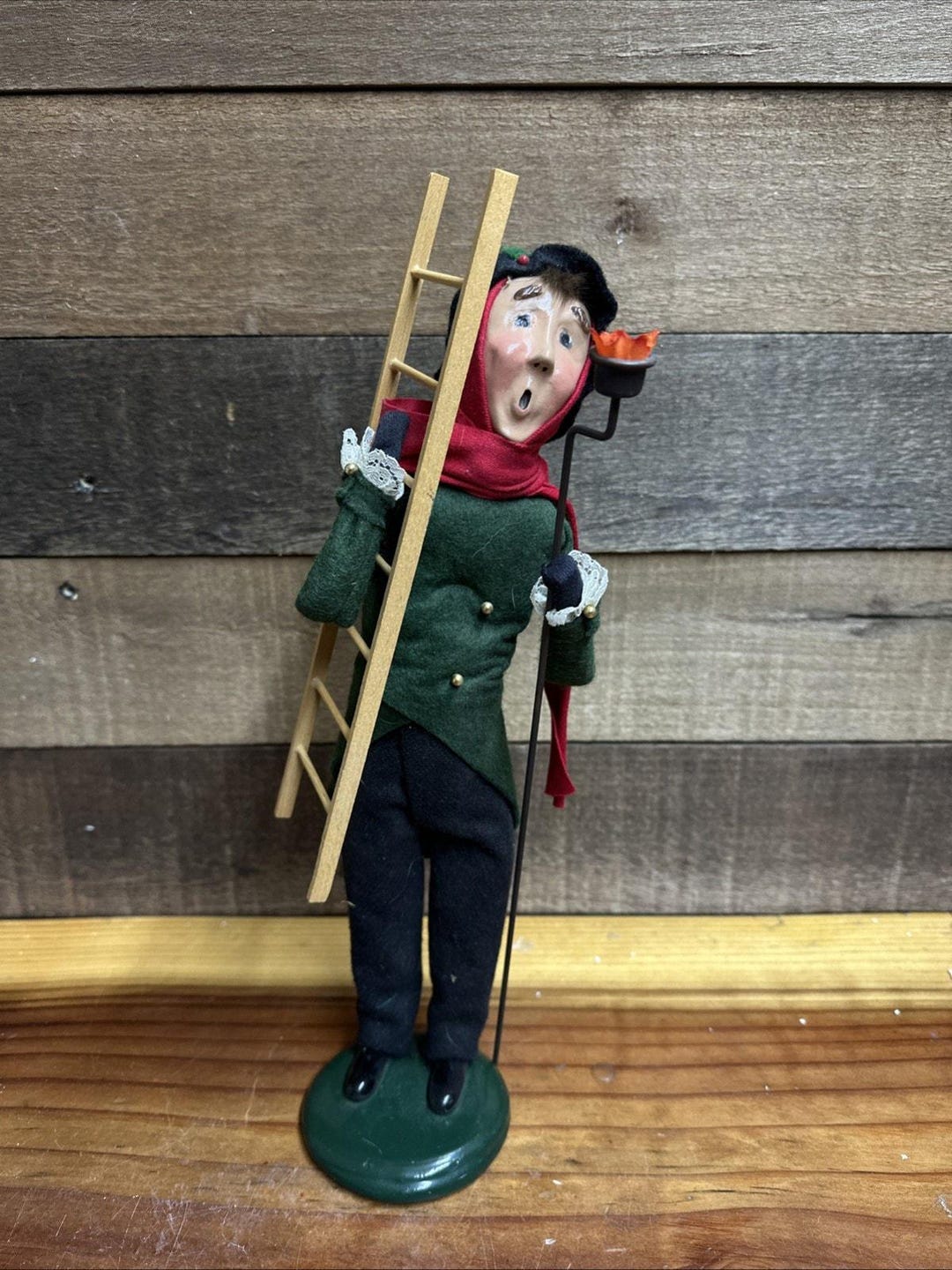 Vintage Byers Choice Caroler Victorian London Lamplighter W/ Ladder ...