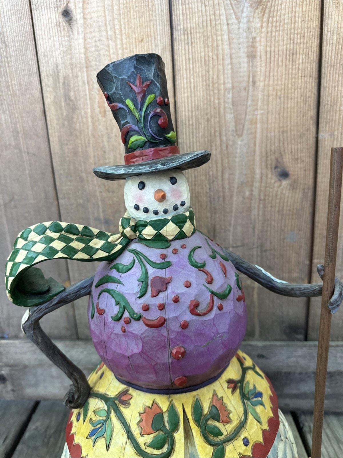 Jim Shore Large Snowman W/broom 4002409 Building Winter Memories in Box ...