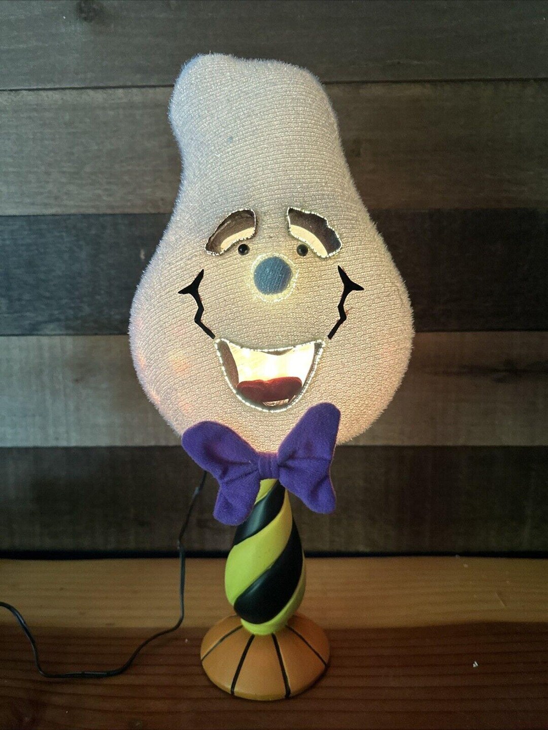 Gemmy Halloween Ghost Head on Stand Fiber Optic Friends Light-up 15” in ...