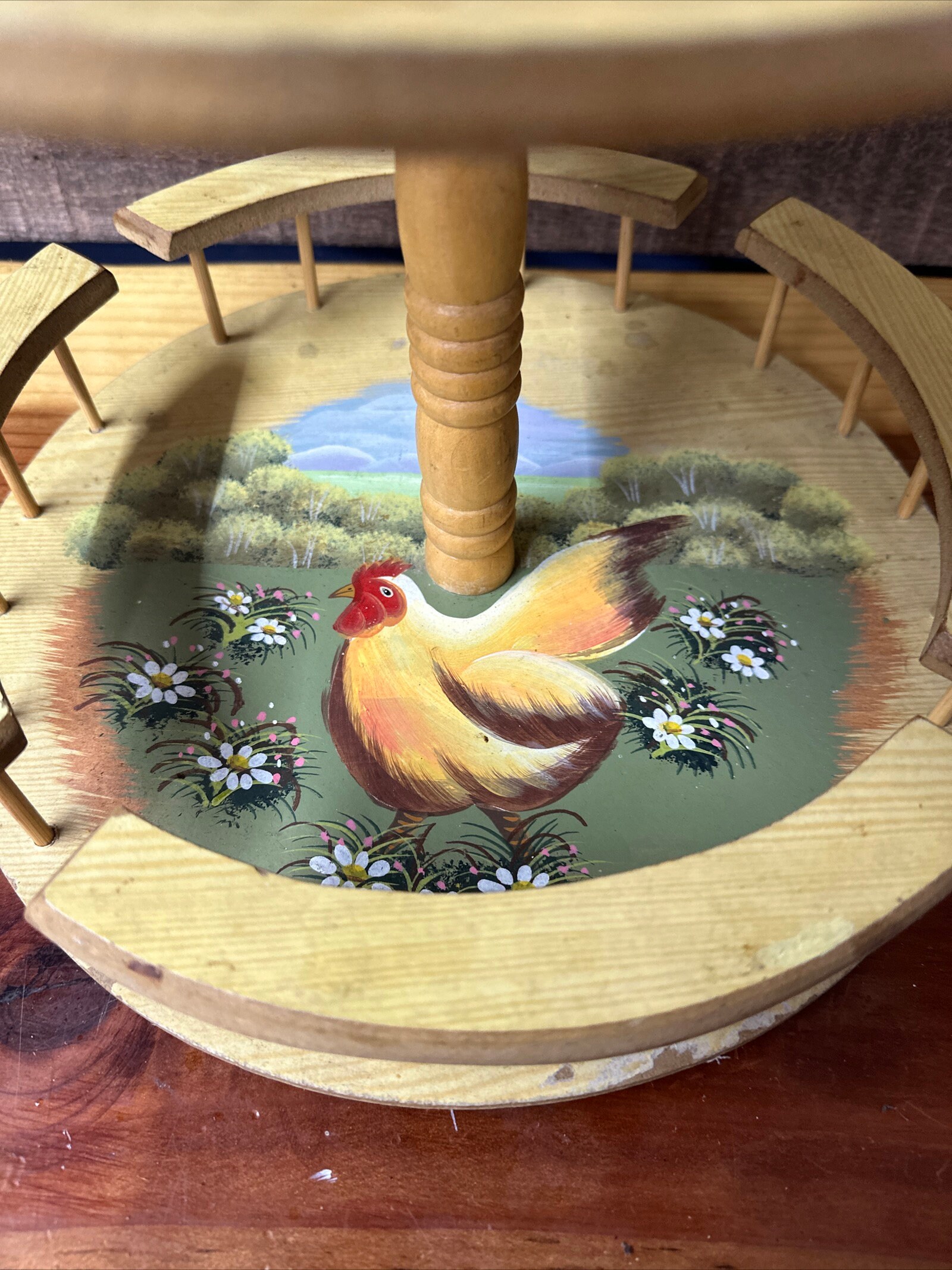 2 Tier Lazy Susan Farm Country Chickens 12 and 9 - Etsy