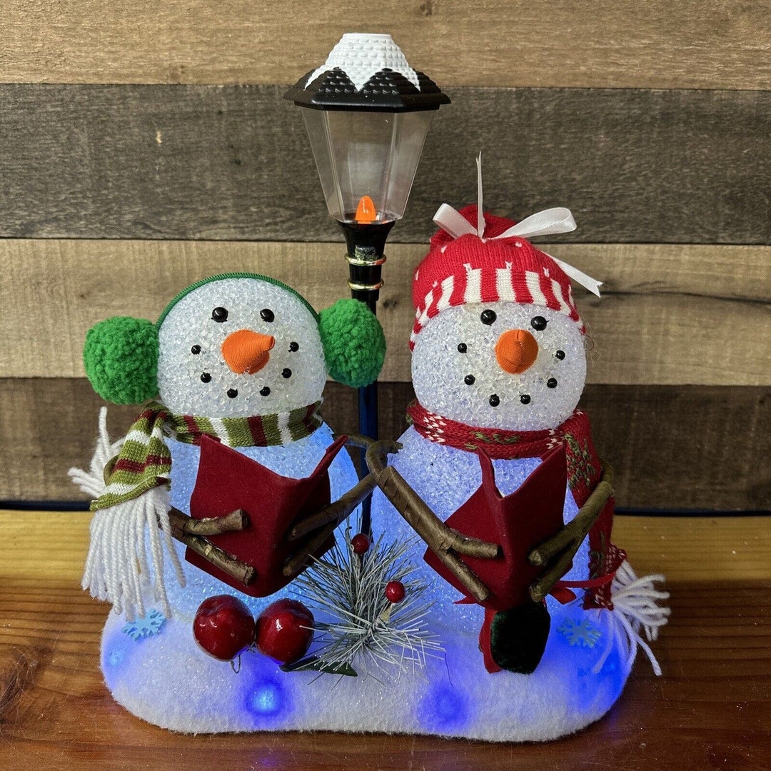 Rare Lighted Lamp Post & Musical Caroling Snowmen - Etsy