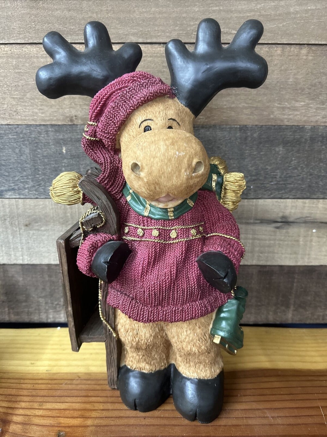 Winter Moose With Sled and Skates 16” - Etsy