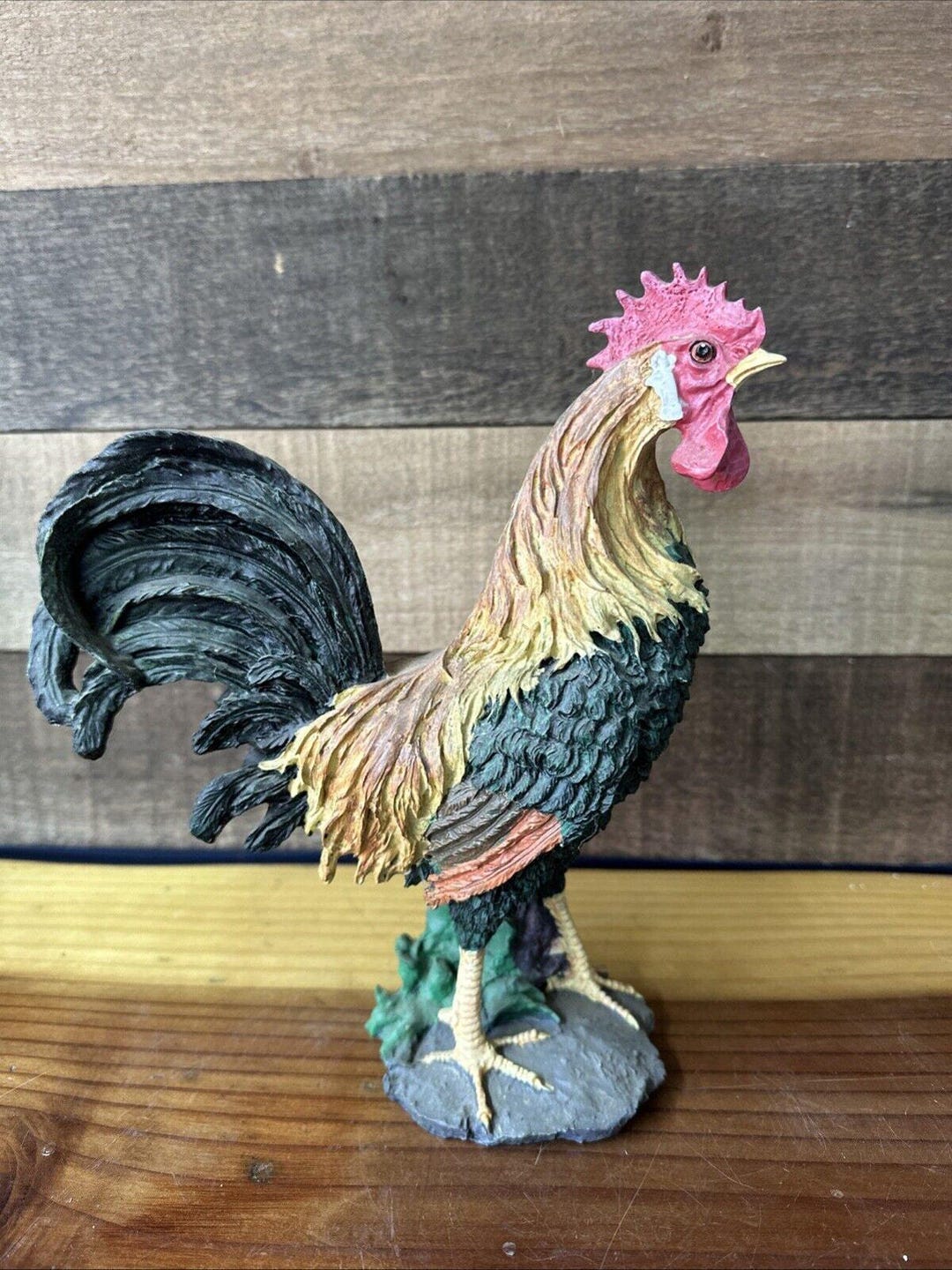 Colorful Rooster Figure 10” Tall - Etsy