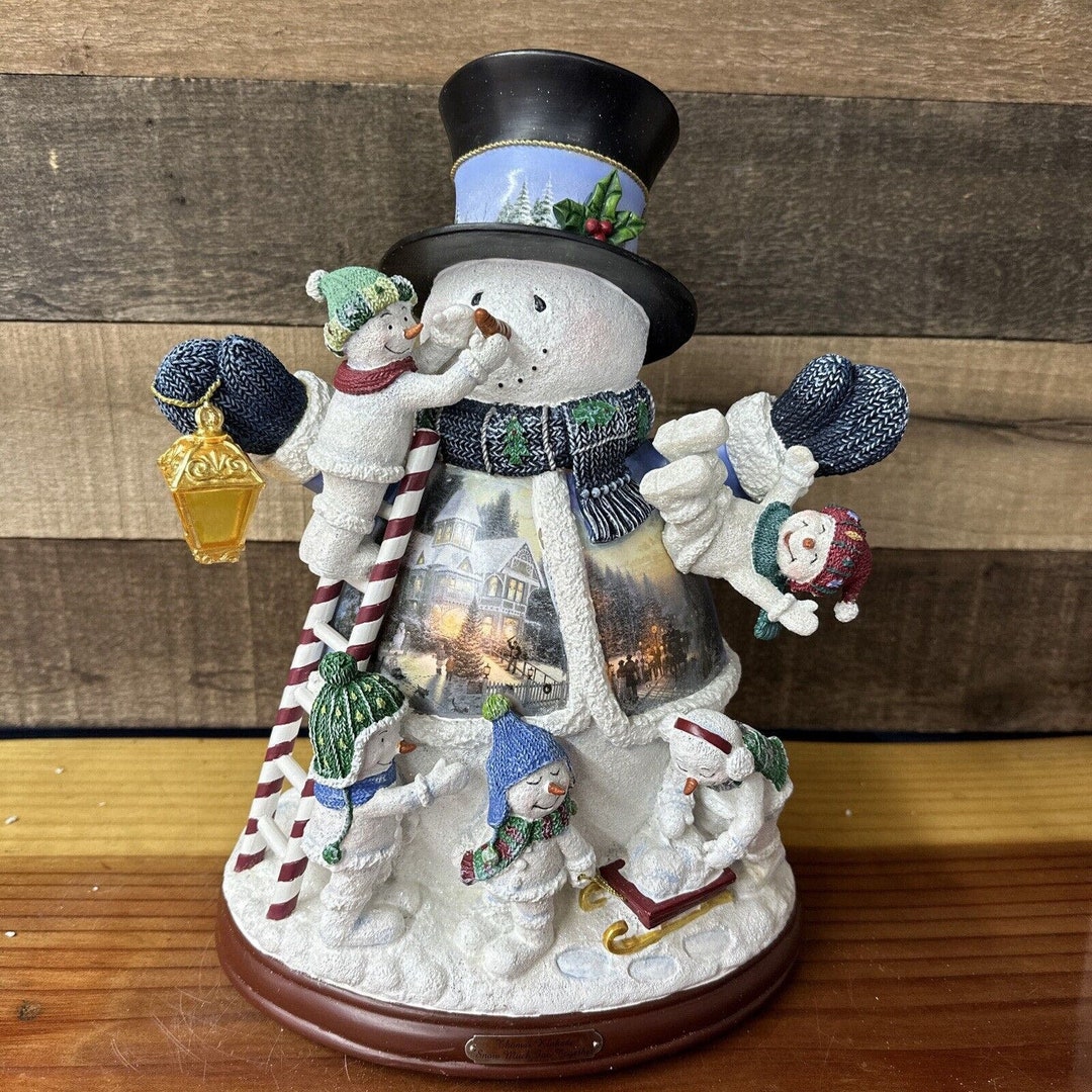 Thomas Kinkade Snow Much Fun Together Illuminated Musical Snowman - Etsy