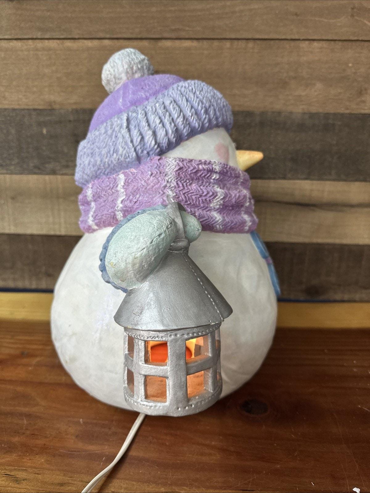 Vintage Ceramic Snowman With Lantern 15” Tall - Etsy