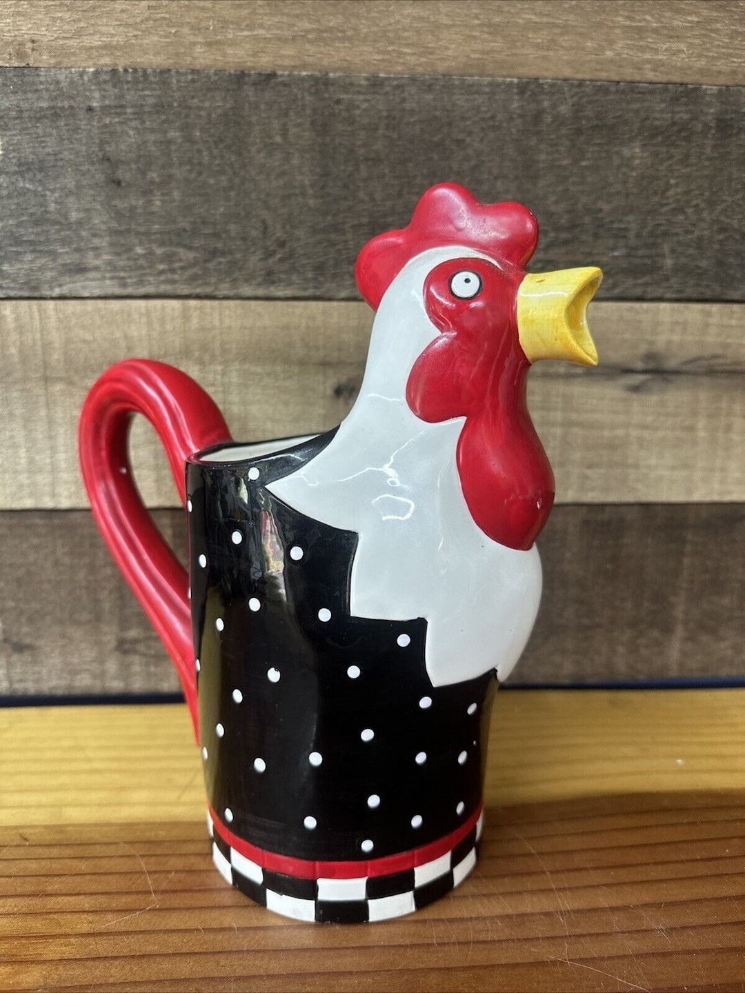 Vintage Russ Berrie Chicken Rooster Pitcher - Etsy