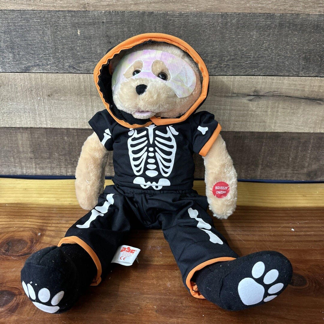 PBC Halloween Skeleton Bear Singing Dem Bones Mouth Moves - Etsy