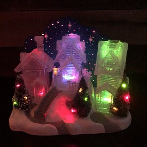 Home Elements Village Christmas Ice Houses LED Color Changing Lights - Etsy
