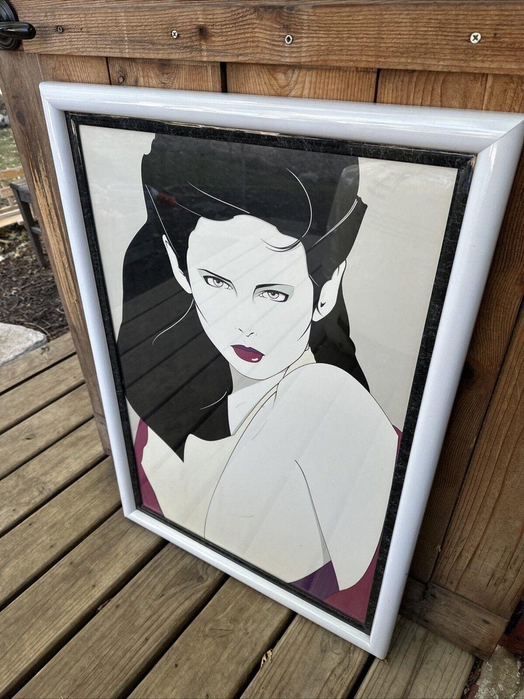 Vintage Patrick Nagel Poster Framed Postmodern Art Deco 1981 Mirage ...