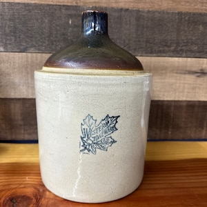 Western Stoneware Moonshine Jug Maple Leaf - Etsy