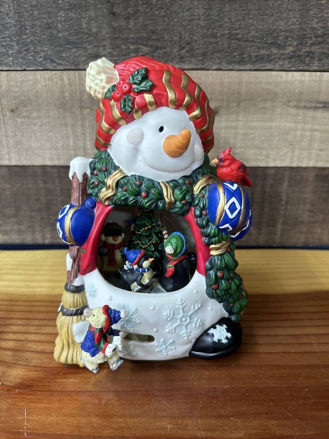 TRADITIONS Musical Snowman Porcelain Movement With Music "frosty the ...
