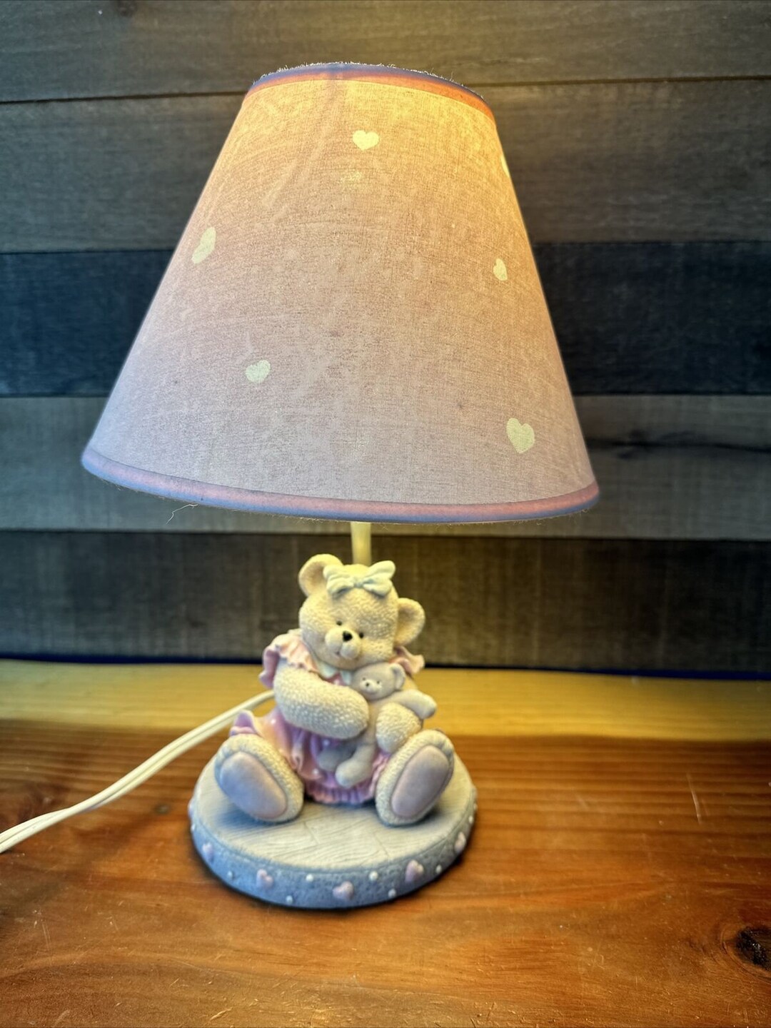 MJ Rupert for Geo Lefton Pink Teddy Bear Lamp 14” Hard to Find - Etsy