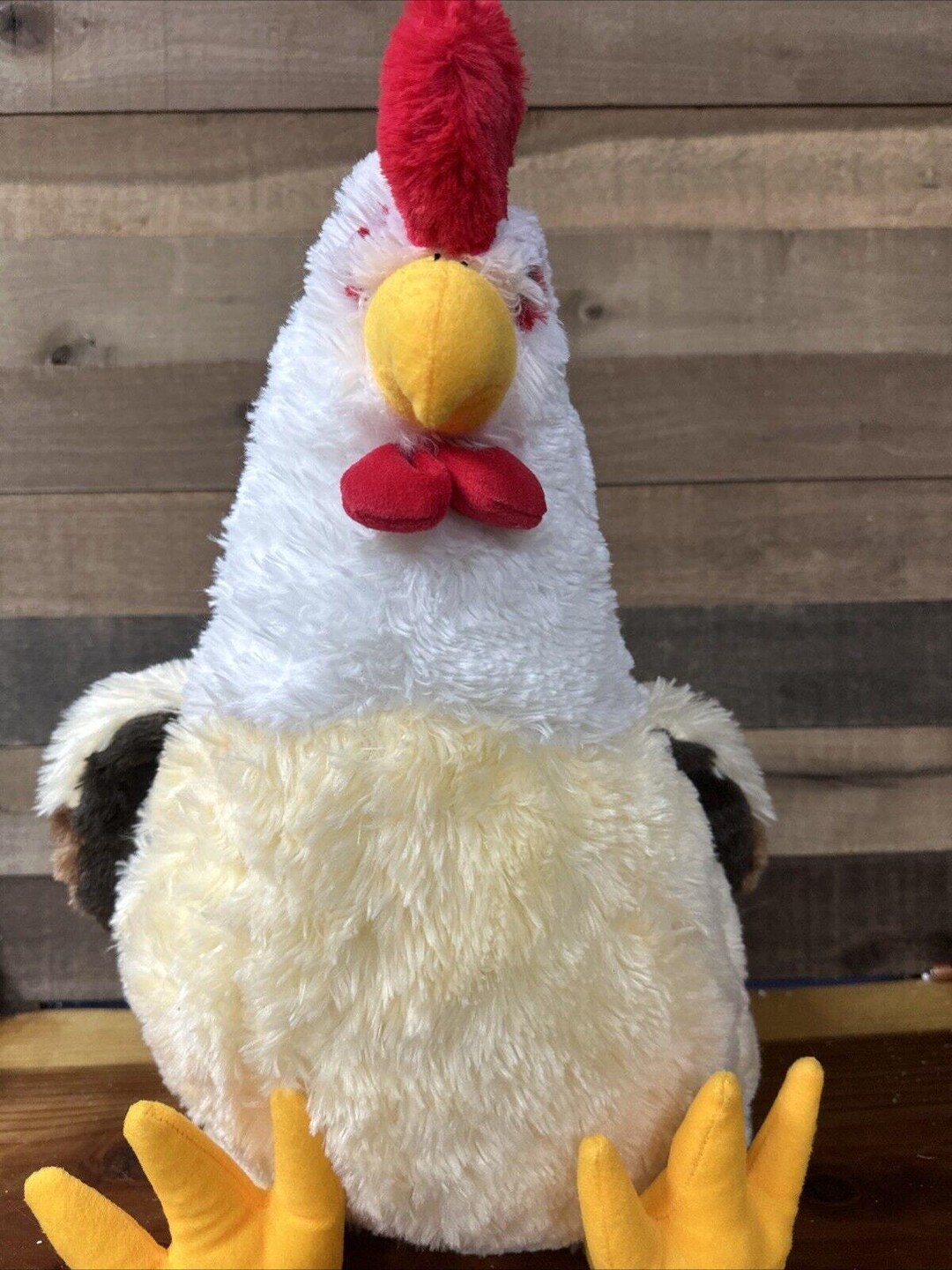 Hug Fun 20" Chicken Rooster Plush Stuffed Hen Fair Animal Country White ...