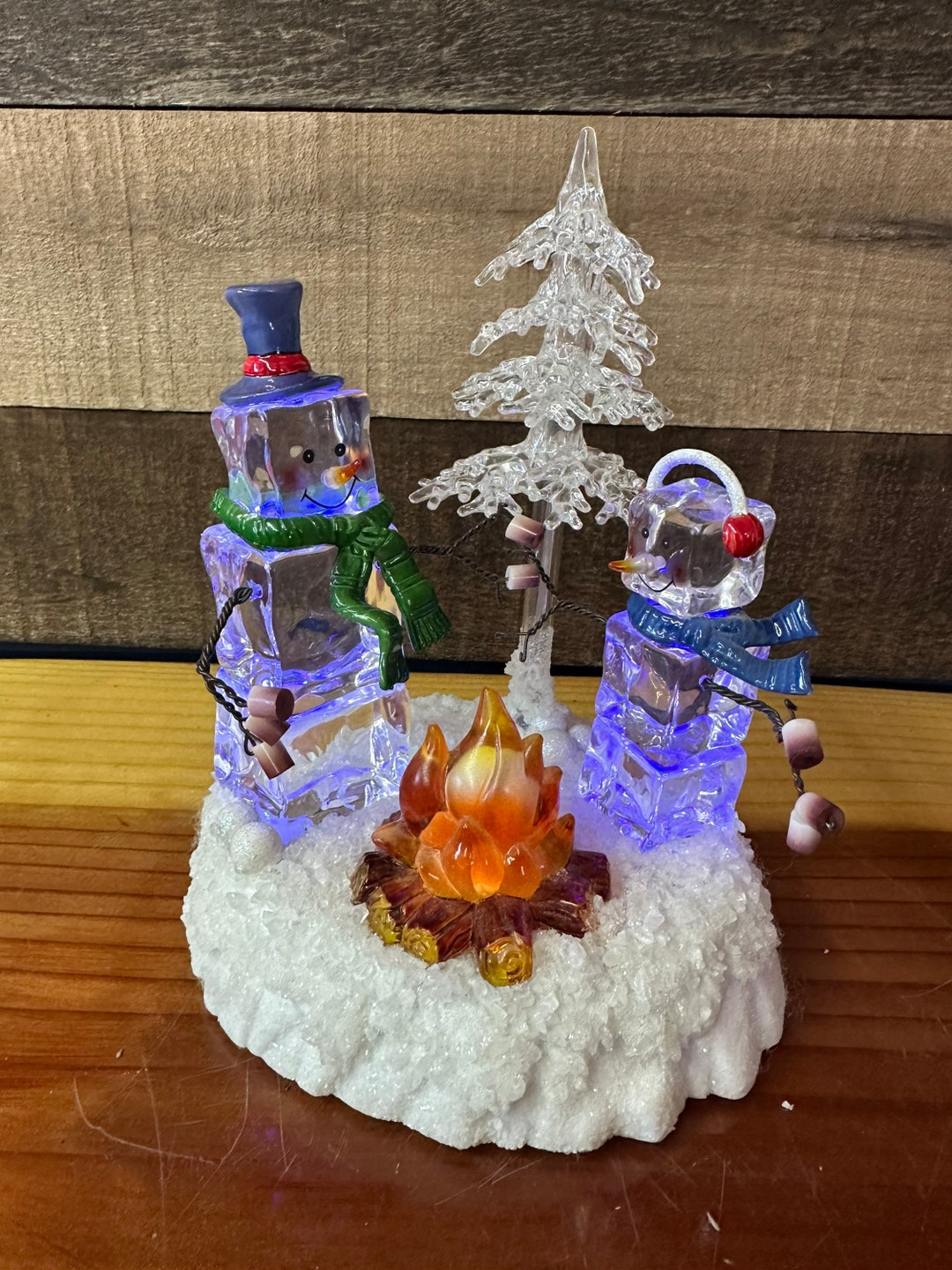 Snowman Campfire Lighted - Etsy