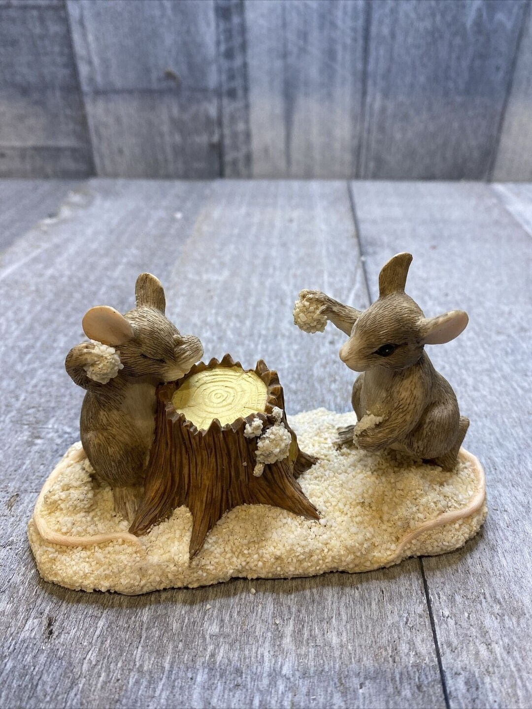 Charming Tails Figurine Mouse Fitz and Floyd Snowball Fight Mice - Etsy