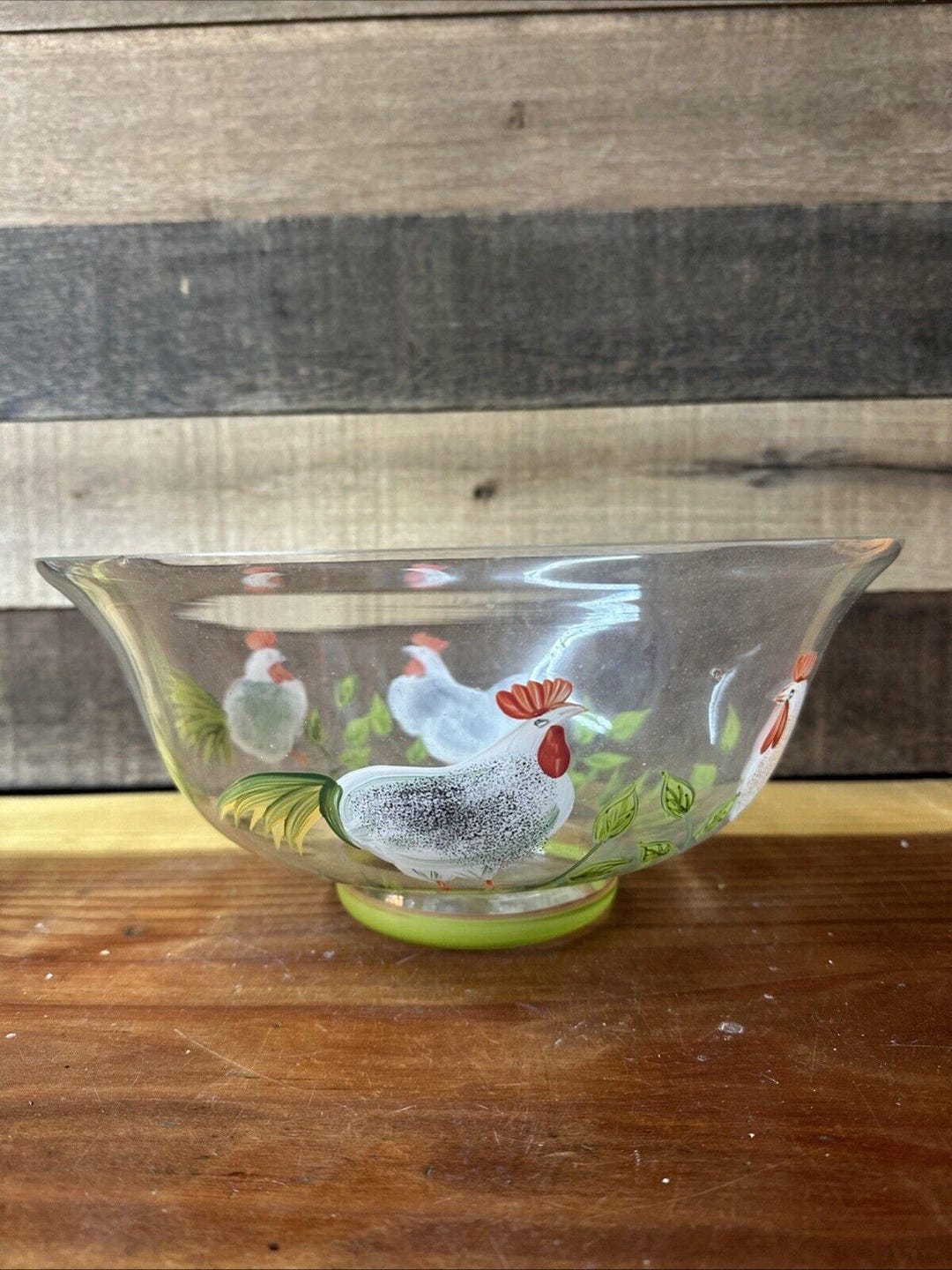Handpainted Chicken Rooster Serving Bowl 11” - Etsy