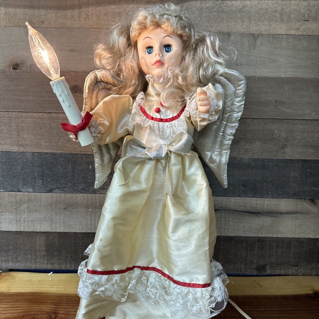 Vtg Motrix Animatronic Animated Motionette Christmas Angel Holding ...