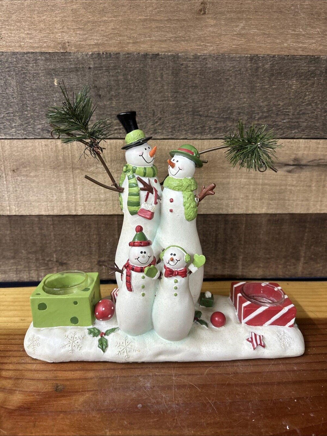 Yankee Candle Double Wax Tart Warmer Burner Snow Family Christmas ...