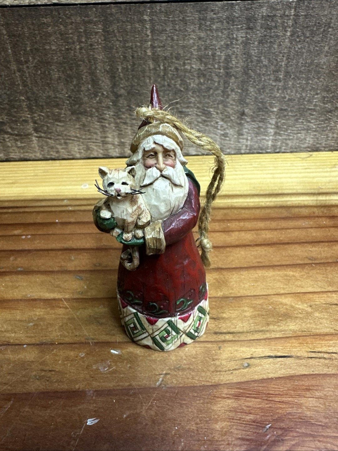 Jim Shore Heartwood Creek Santa Claus With Cat Ornament Christmas 2002 ...
