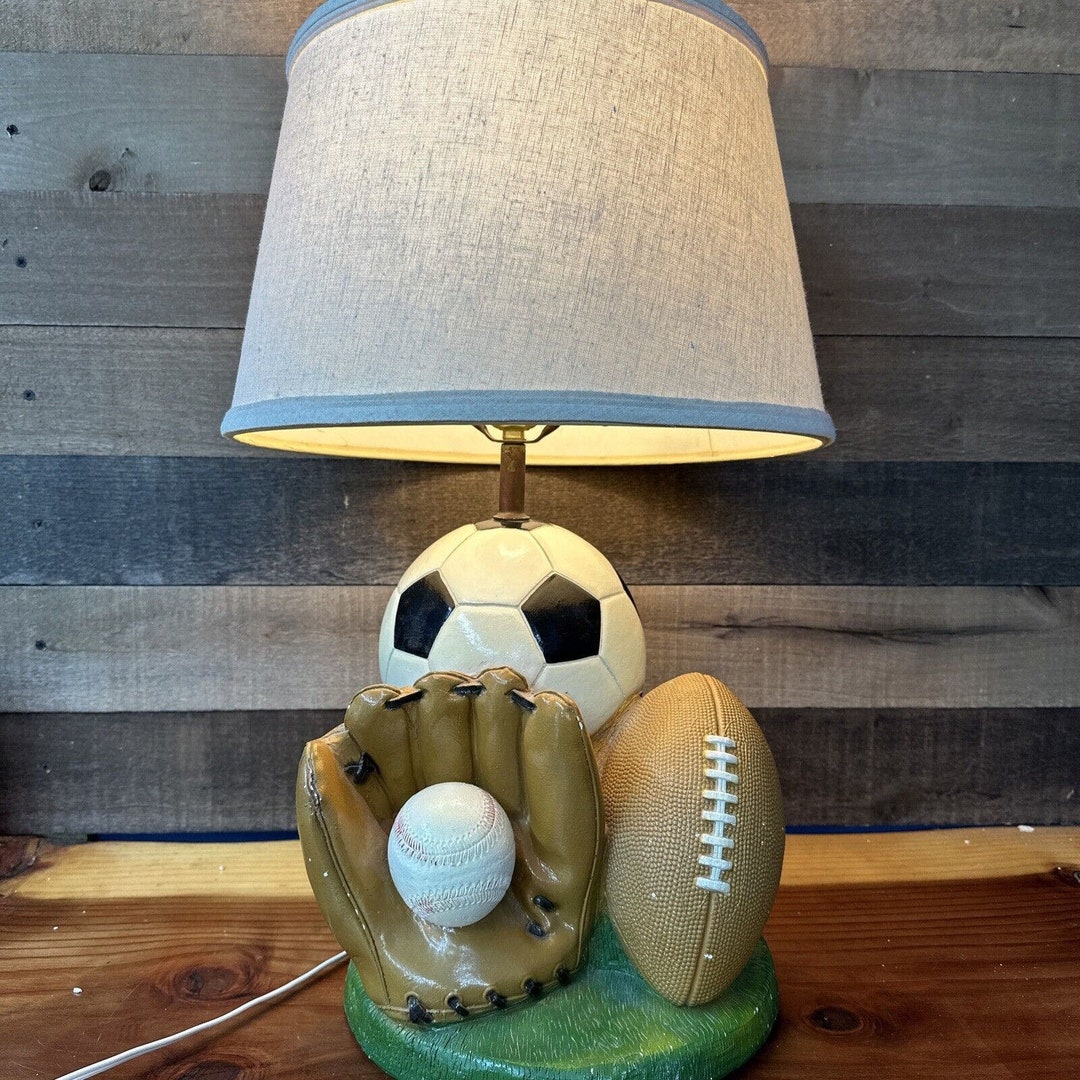 Vintage Sport Table Lamp Soccer Football Baseball With Shade - Etsy