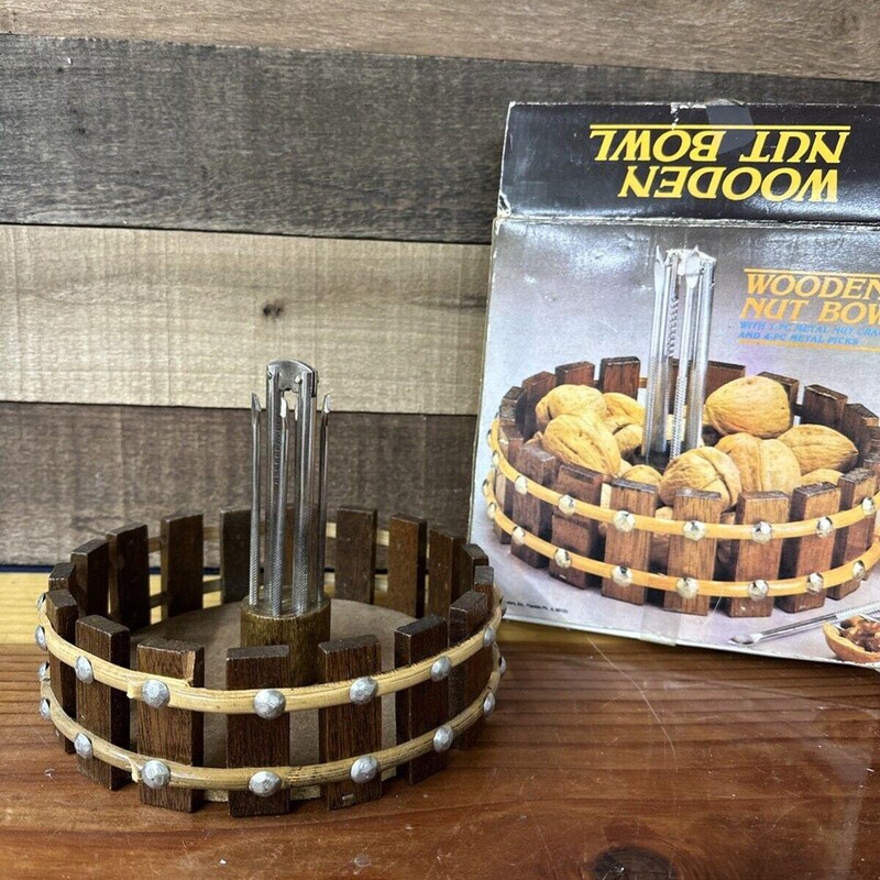 Nut Bowl With Nutcracker and Picks - Etsy