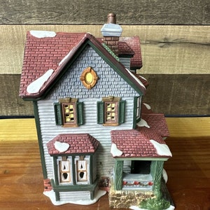 1998 Dickens Collectables Classic Series Blue House Red Roof - Etsy