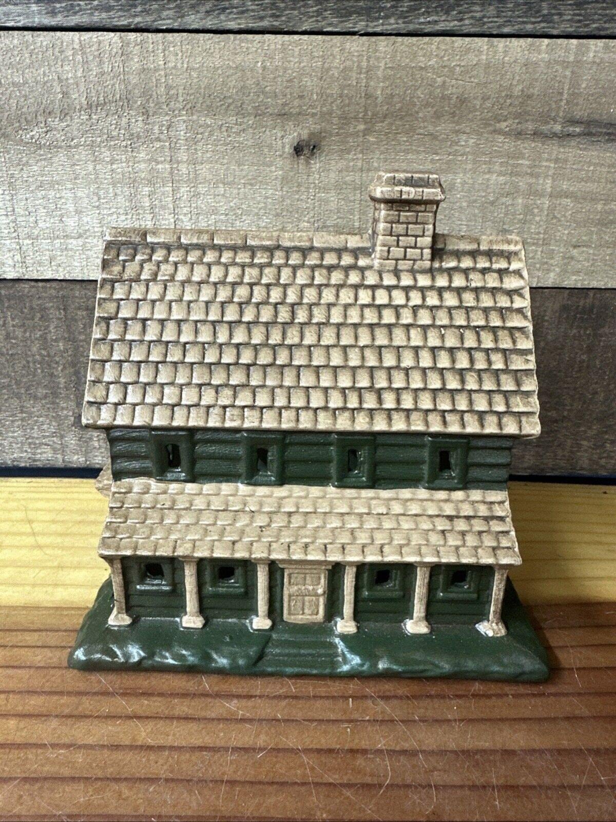 Byron Molds 1980 Ceramic Brown Green House Village christmas Painted ...