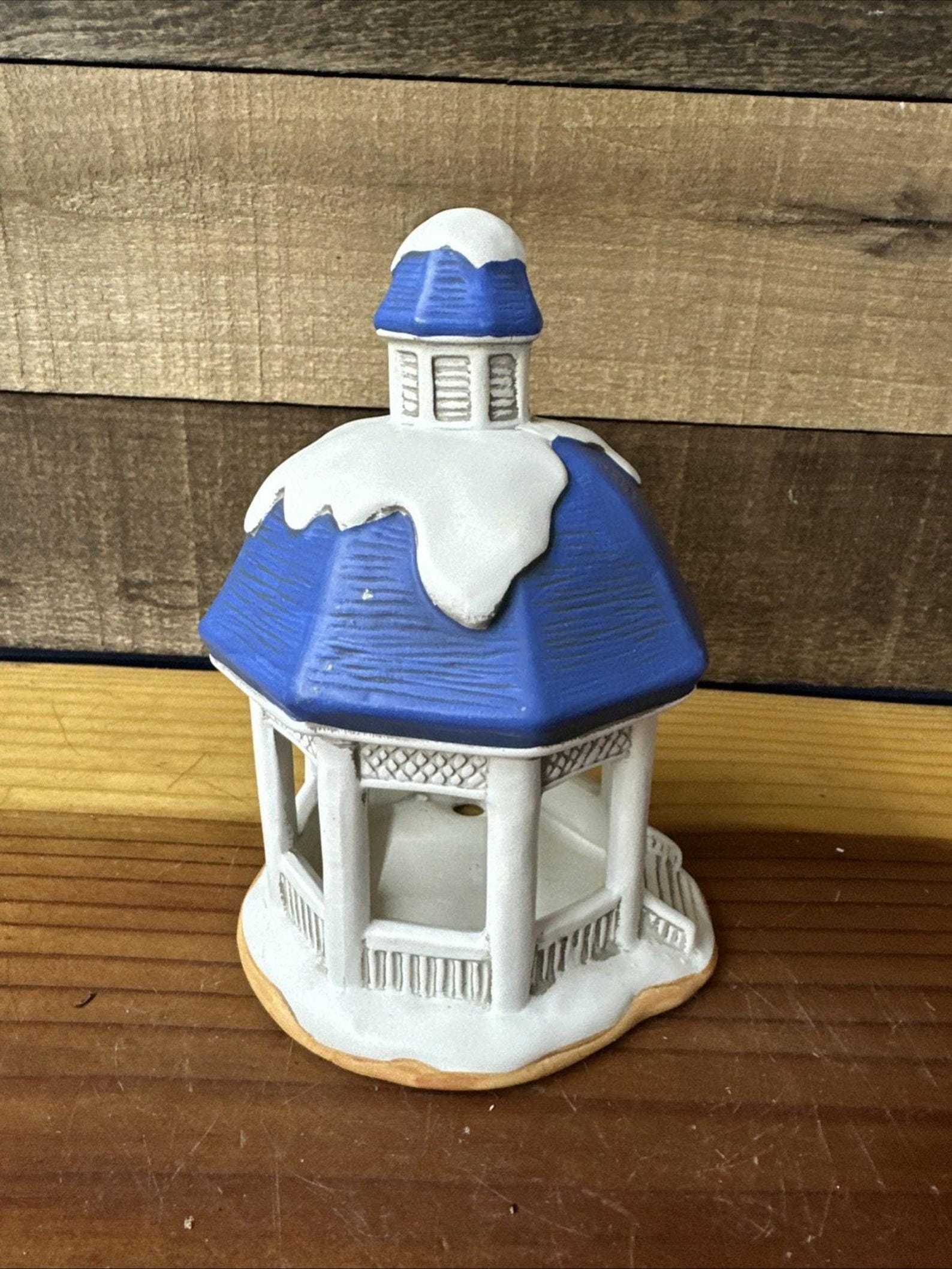 Lefton Colonial Village Blue Gazebo #00227 Christmas Holiday Vtg 1991 ...