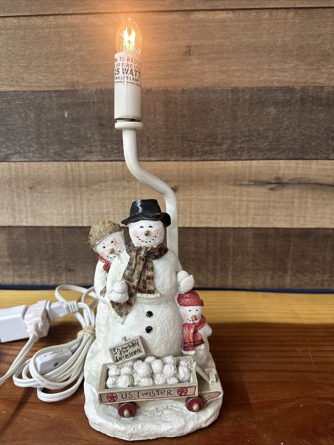 Snowman Snowballs Table Lamp Night Light - Etsy