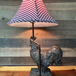 Country Western Farmhouse Rooster Chicken Hen Heavy Table Lamp With ...
