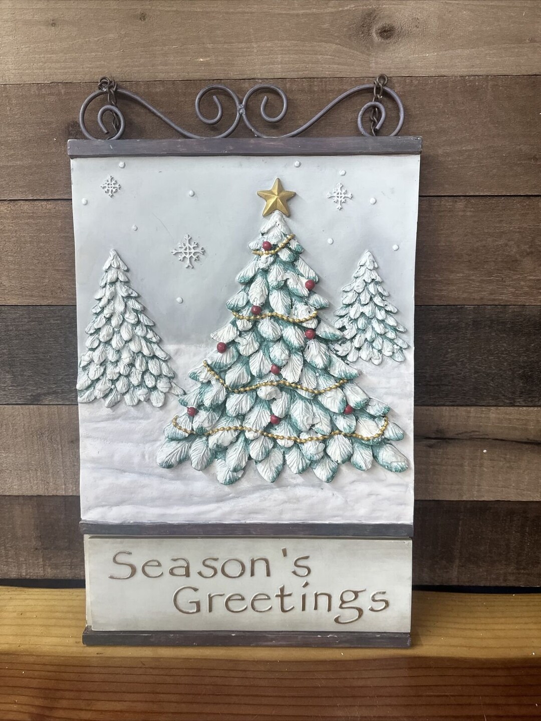Christmas Tree Seasons Greetings Welcome Sign 20x12” in Box - Etsy