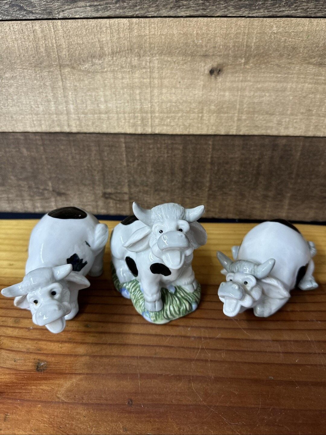 Whimsical Ceramic Cows Set of 3 - Etsy