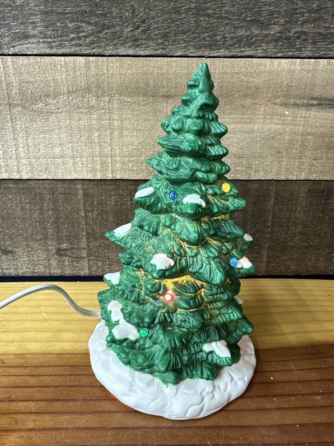 Vintage St Nicholas Square Christmas Village 7-1/2" Beaded Tree ...