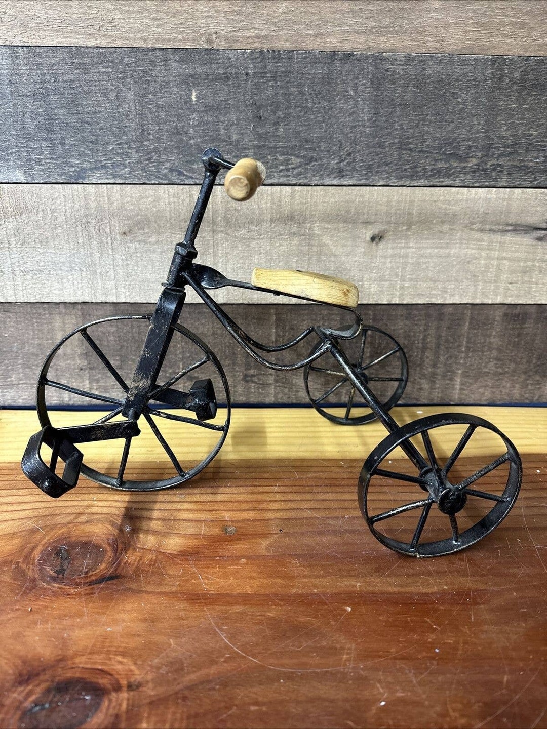 Vintage Iron Miniature Tricycle Bicycle Sculpture 8” H 13” Long - Etsy