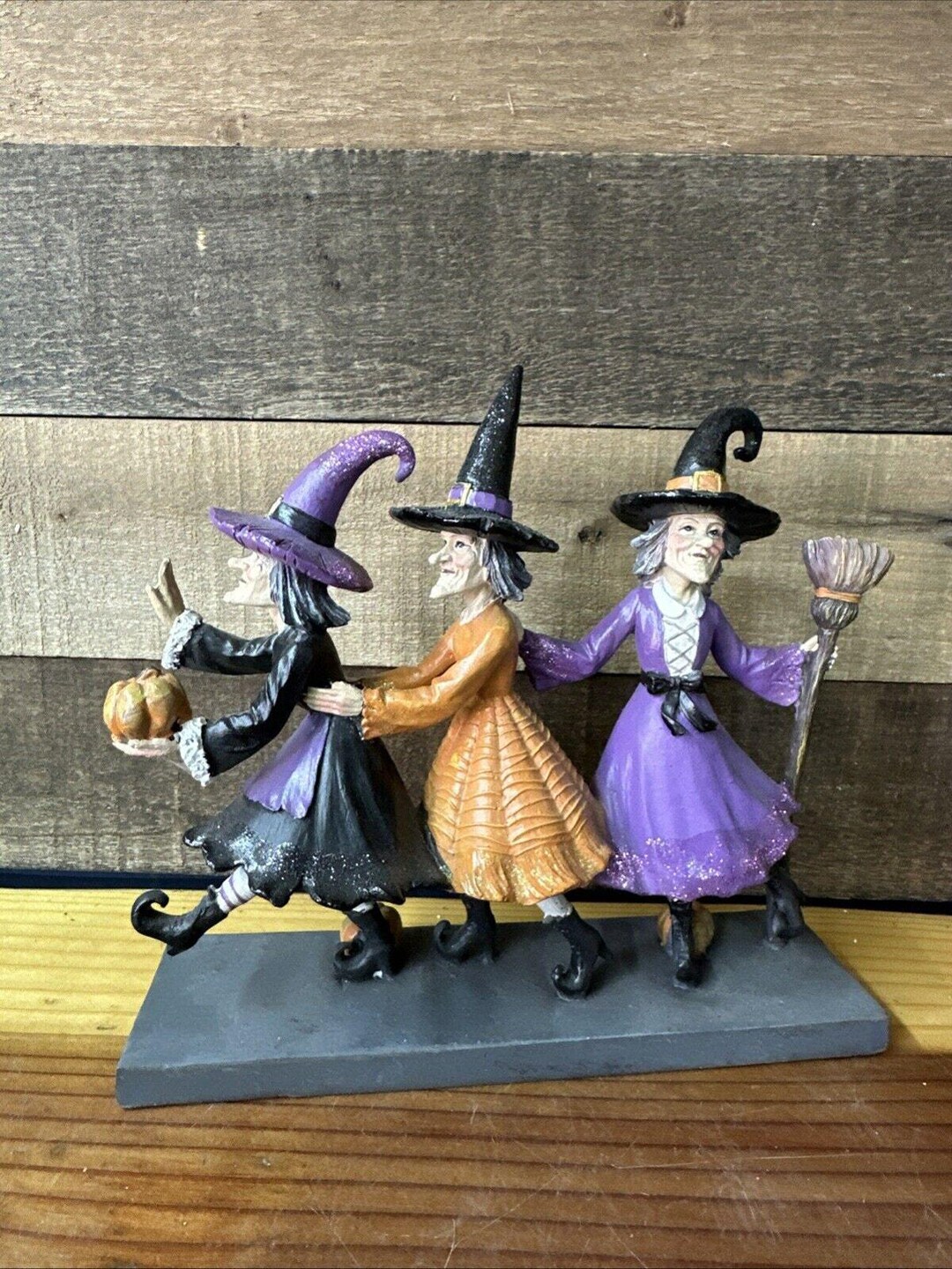 Halloween Trio Witches Dancing Sculpture Figurine Tabletop Decor - Etsy