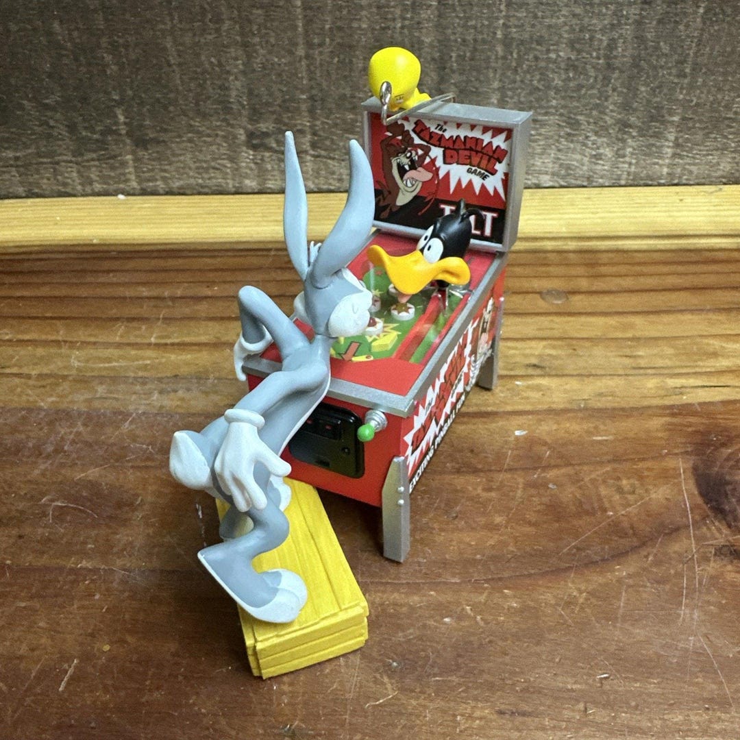Bugs Bunny Pinball Machine Christmas Ornament Sound & Lights Looney ...