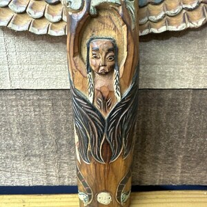 RAY MOORE Alaska Black Diamond Hand-carved Wood Totem Pole 10” Tall - Etsy