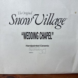 Dept 56 Snow Village 54640 Wedding Chapel With Box - Etsy