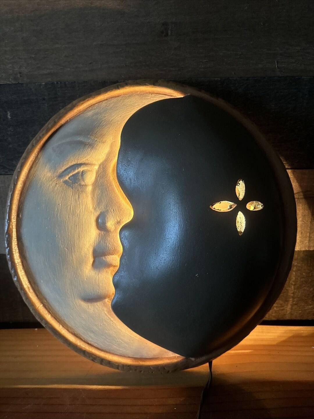 Unique Ceramic Clay Wall Moon Night Light 12” - Etsy