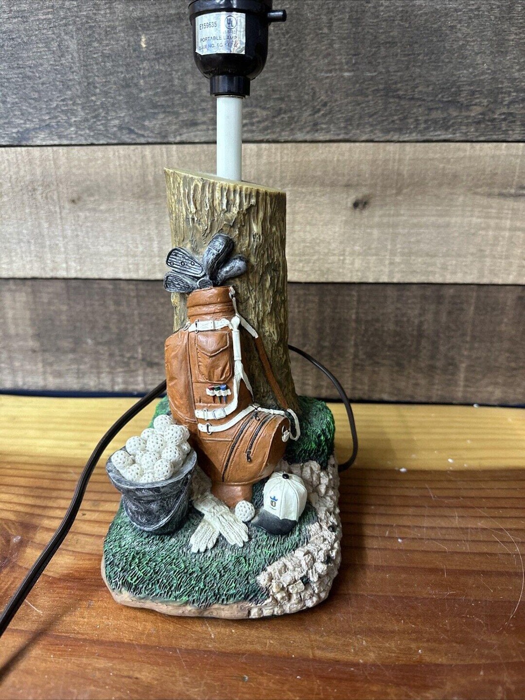 Golf Desk Table Lamp Golf Bag Shoes Balls Clubs No Shade Vintage - Etsy UK