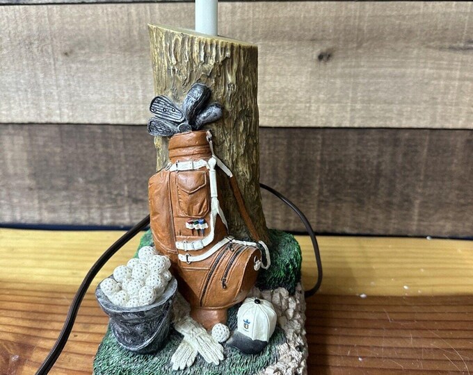 Golf Desk Table Lamp Golf Bag Shoes Balls Clubs No Shade Vintage - Etsy
